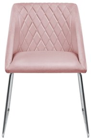 Sada 2 růžových sametových židlí do jídelny ARCATA Beliani