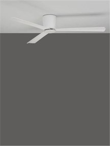 NV 9952325 Stropní ventilátor DELL tělo z hliníku matná bílá 3ABS dřevěné listy - NOVA LUCE
