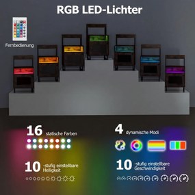 Costway Moderní noční stolek s LED osvětlením a horním tácem