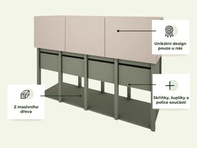 Úložná komoda nejen do dětského pokoje TWEENS eukalyptová