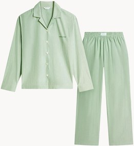 Sada dlouhých pyžamových rukávů Green Striped, 2 díly