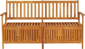 vidaXL Úložná lavice s poduškou 148 cm masivní akáciové dřevo [316743] Barva: Hnědá