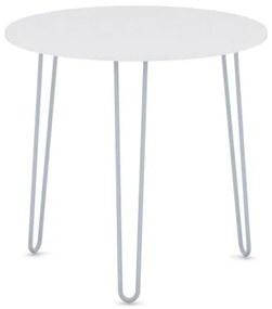 Kulatý jídelní stůl SPIDER, průměr 800 mm, šedo-stříbrná podnož, deska bílá