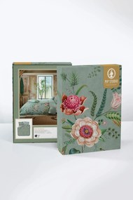 Pip Studio perkálové povlečení Everbloom Green - 140 x 200 + 70x90 (Oboustranné povlečení z bavlněného perkálu  )