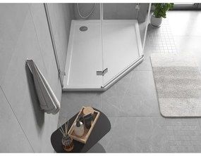 Mexen Flow Slim, pravostranná pětiúhelníková sprchová vanička 90 x 80 cm, bílá lesklá, 46P108090R