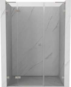 Mexen Lunar L, levé otočné sprchové dveře 150 cm, 8mm čiré sklo, ocelový profil, 834SL-150-050-97-00-L