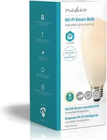 Nedis SmartLife ST64 / LED žárovka / Wi-Fi / E27 / 500 lm / 5 W / Tepl