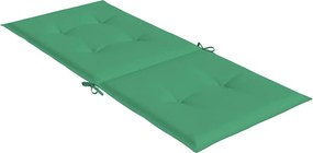 Podušky na židli vysoké opěradlo 6 ks zelené 120x50x3 cm textil 314109