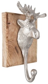Stříbrný háček s hlavou Losa - 12*7*25 cm
