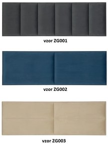 Casarredo - Komfort nábytek Postel GRAUS 140x200 s čalouněným čelem, výběr barev | potah: venus-velvet-2920,Vyberte si vzor čela z obrázku:: ZG003,barva: buk-moření-lausane