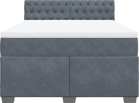 Box spring postel s matrací tmavě šedý 140 x 190 cm samet 3286313