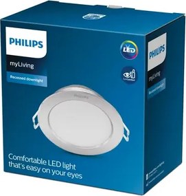 PHILIPS Podhledové LED svítidlo Diamond stříbrné / 3,5W / 300lm / 2700