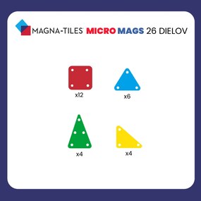MAGNA-TILES Magnetická stavebnice microMAGS Travel Set 26 dílů