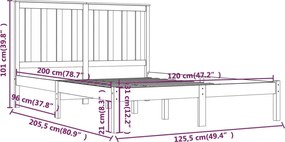 vidaXL Rám postele masivní borovice 120 x 200 cm [3103840] Barva: Přírodní