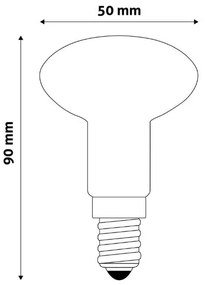 Prémiová retro LED žárovka E14 4W 400lm R50 denní, filament, ekv. 35W, 3 roky