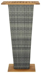 vidaXL Barový stůl šedý 60 x 60 x 110 cm polyratan a masivní akácie