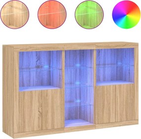 Příborník s LED osvětlením dub sonoma 162 x 37 x 100 cm 3209172