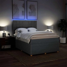 Box spring postel s matrací tmavě šedý 140 x 190 cm textil 3294352