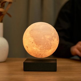 Černá stolní levitující lampa ve tvaru Měsíce Gingko Moon