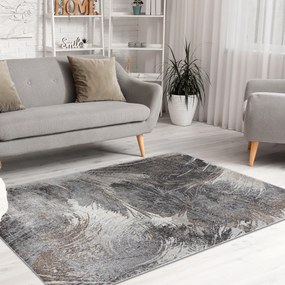 Dywany Łuszczów, Kusový koberec Fusion 9617 dark grey/brown, 140x190, šedá, kancelář