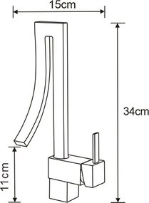 Mexen Elbrus - Vysoká umyvadlová baterie, Chromová, 747100-00