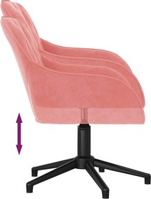 Otočné jídelní židle 2 ks růžové samet 3103381