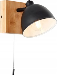 Bambusová nástěnná lampa Celia 99793/06 s vypínačem, černá