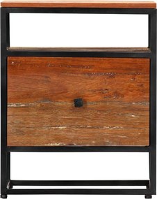Noční stolek 40 x 30 x 50 cm masivní recyklované dřevo a ocel 282725