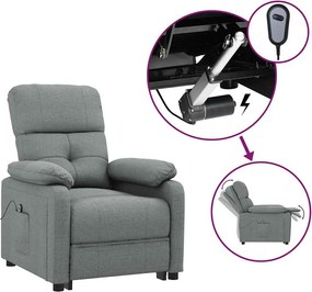 Elektrické polohovací křeslo tmavě šedé textil 3073803