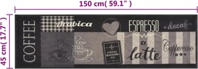 Kuchyňský koberec omyvatelný Káva černý 45 x 150 cm samet 136555