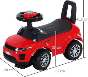 HOMCOM Dětské odrážedlo Quad auto s reproduktorem, bez pedálů, styl závodního auta 62x28x41,5 cm
