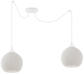 Závěsné svítidlo Riffle Round Spider, 2x bílé skleněné stínítko, w