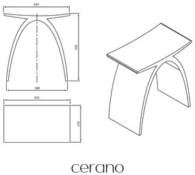 CERANO - Koupelnová stolička z litého mramoru Tara - bílá matná - 43x43x23,5cm