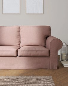 Potah na pohovku IKEA Ektorp 3-místná rozkládací, NOVÝ MODEL 2013 barva růžová látka pletený vzor