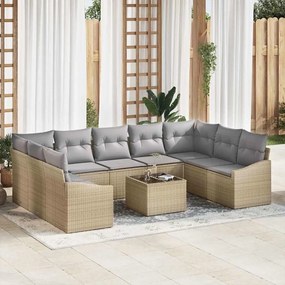 Set pohovek 10 ks Béžová polyratan 3346890