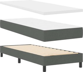 Postel s boxspringem s čelo Tmavě šedá 200 x 80 cm textil 3341133