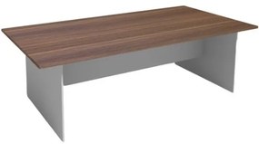 Jednací stůl PRIMO FLEXI 2400 x 1200 mm, hranatý, šedá / ořech