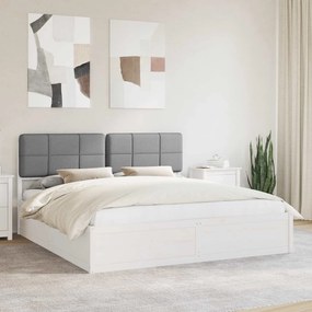 Rám postele s čalouněným čelem s čelo Světle šedá 180 x 200 cm 3398183