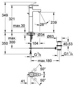 Grohe Quadra - Páková umyvadlová baterie, chrom 32633000