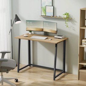 Set do pracovny ZARIMO stůl 80x40 cm dub sonoma + křeslo AVOLA VELVET světle hnědé