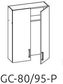 GC-80/95 L (P) horní skříňka s odkapávačem kuchyně Edan Barva korpusu skříněk: Šedá grenola, Zvolte barvu dvířek: Dub reveal (DARV)