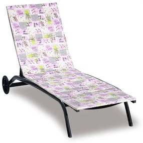 Bellatex Polstr na plážové lehátko potah na zip 55x195 cm Patchwork lila