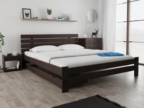 Postel PARIS zvýšená 180 x 200 cm, ořech Rošt: Bez roštu, Matrace: Matrace Deluxe 10 cm