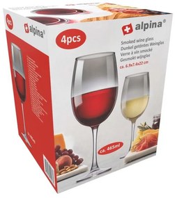 ALPINA Sklenice na víno - kouřová 465ml 4ksED-224043