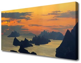 Obraz na plátně Moře Skály Hory Krajina 125x50 cm