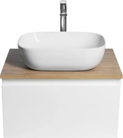 Aqualine Aqualine, ALTAIR skříňka s deskou 62,5 cm, bílá/dub emporio, AI267-02