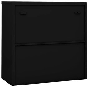 Kancelářská skříň s posuvnými dveřmi černá 90 x 40 x 90 cm ocel - Default Title