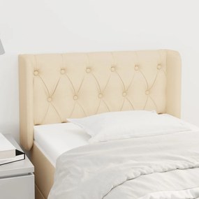 Čelo Postele Typu Ušák Krémové Textil Krémová - 103 x 16 x 78/88 cm