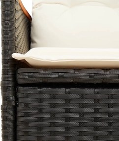 11dílný zahradní bistro set s poduškami černý polyratan 3277250