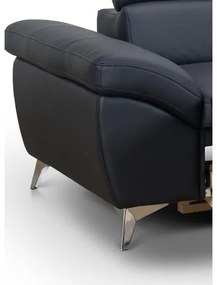 Kožená sedačka rozkládací Barx pravý roh černá
